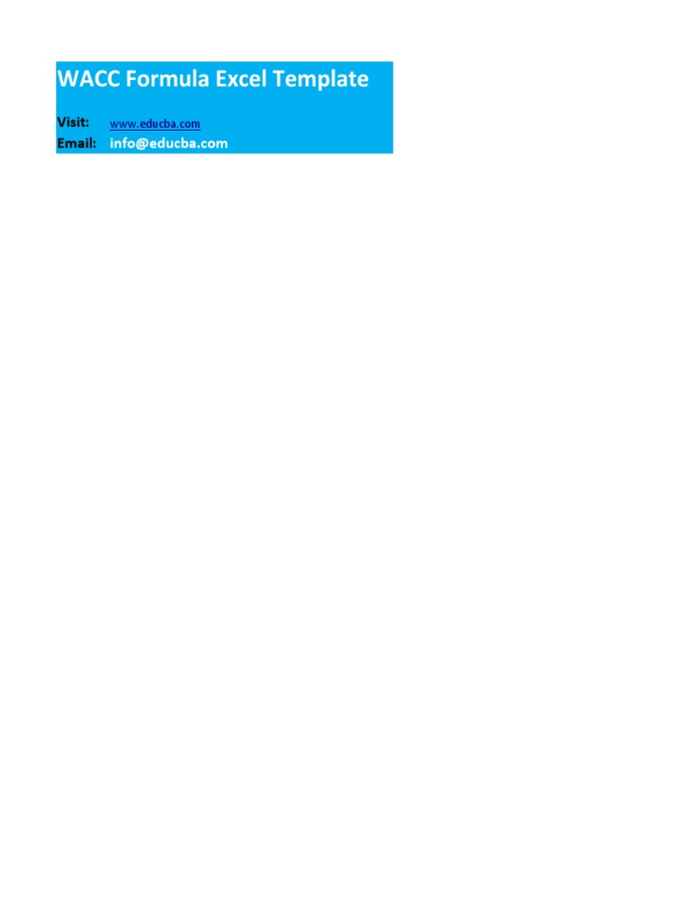WACC Formula Excel Template | PDF