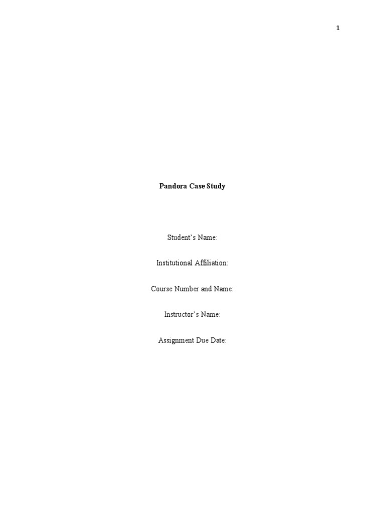 Pandora Case Study: Student's Name | PDF | Streaming Media | Application Software