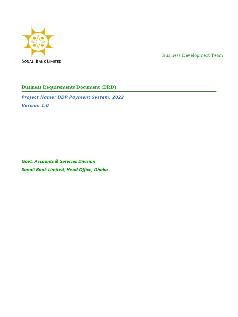 BRD DDP Draft | PDF | Payments | Computing