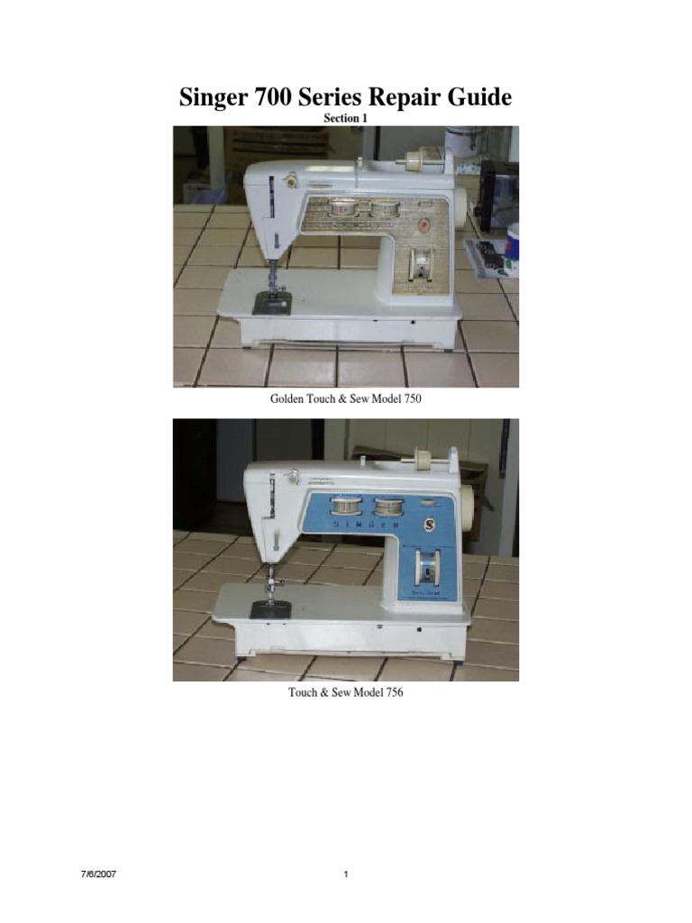 Singer 700 Models Repair Manual | PDF | Sewing Machine | Manufactured Goods