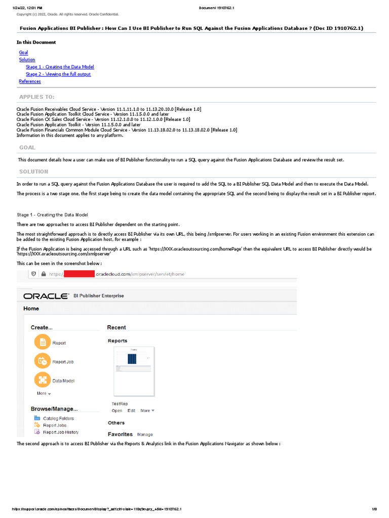 How Can I Use BI Publisher To Run SQL Against The Fusion Applications ...