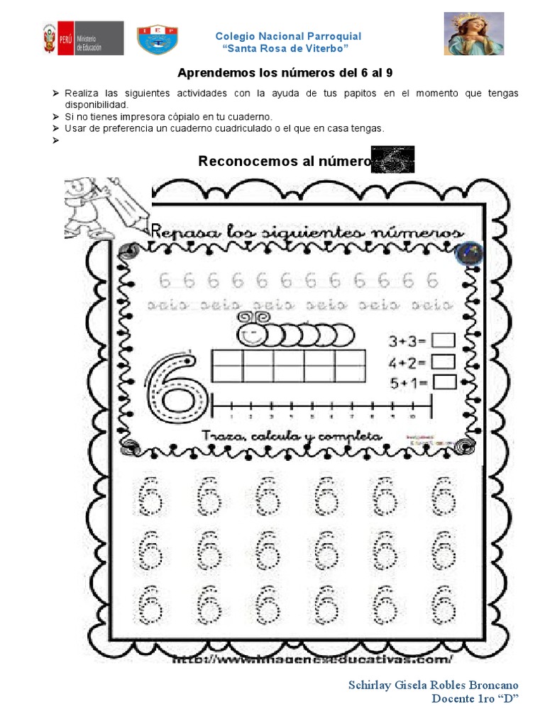 Los Numeros Del 6 Al 9 | PDF