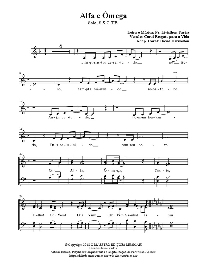 Alfa e Ômega - Partitura | PDF