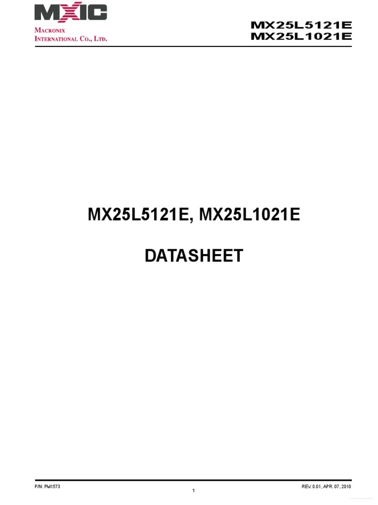 25l5121e Mxic | PDF | Input/Output | Flash Memory