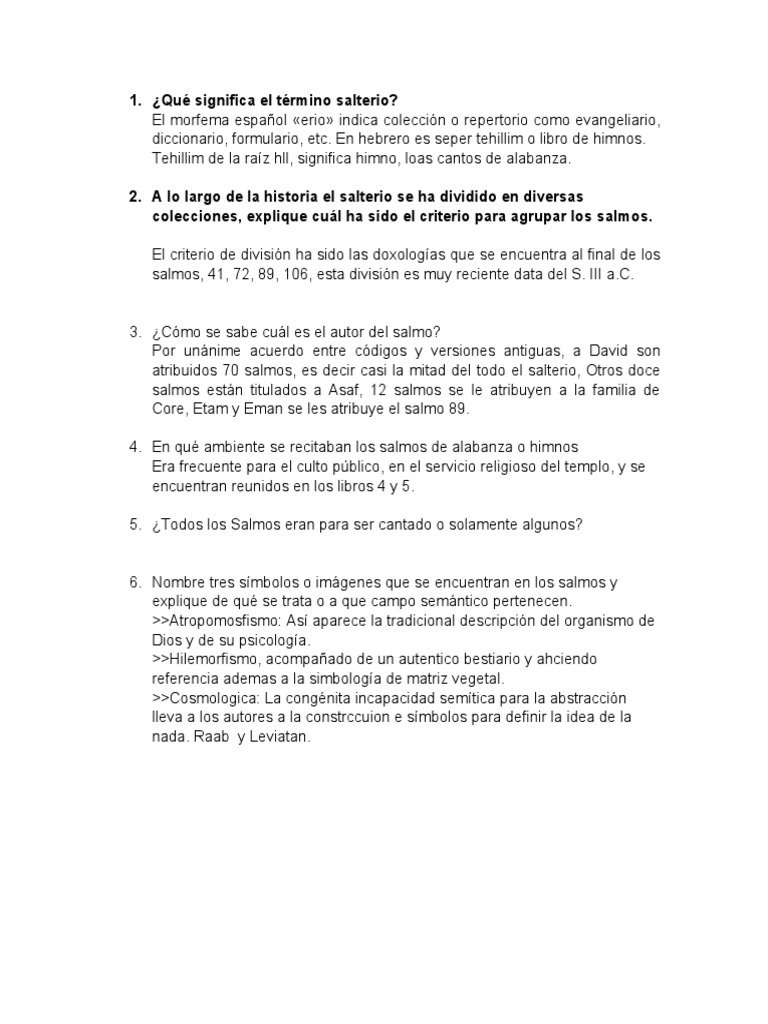 Qué Significa El Término Salterio | PDF