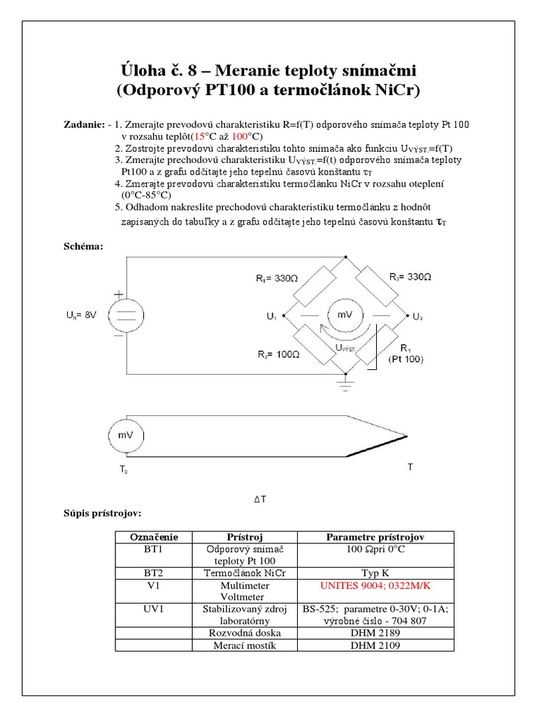 Mechatronika - Meranie Teploty | PDF