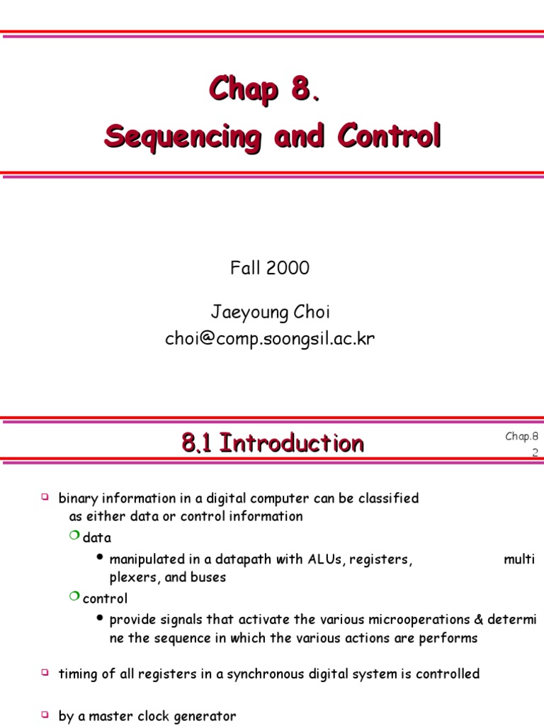 Chap 8. Sequencing and Control | PDF | Multiplication | Computing