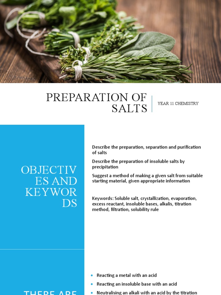 Making Salts Notes | PDF | Salt (Chemistry) | Precipitation (Chemistry)