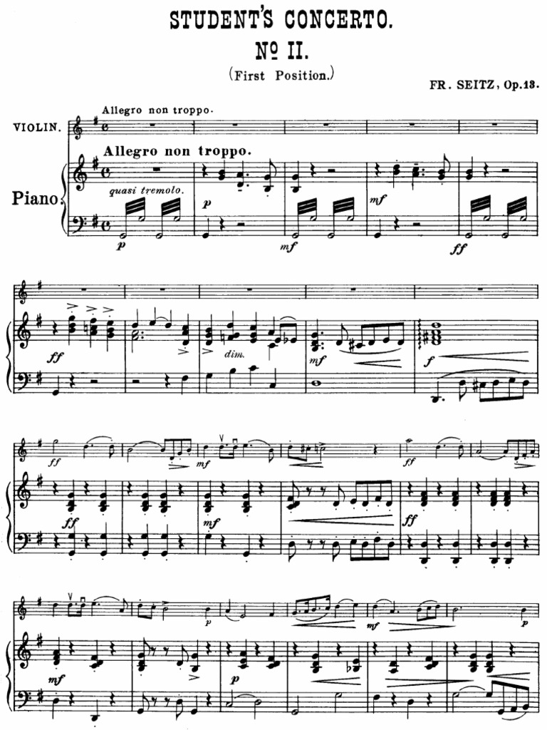Seitz Violin Concerto 2 Score | PDF