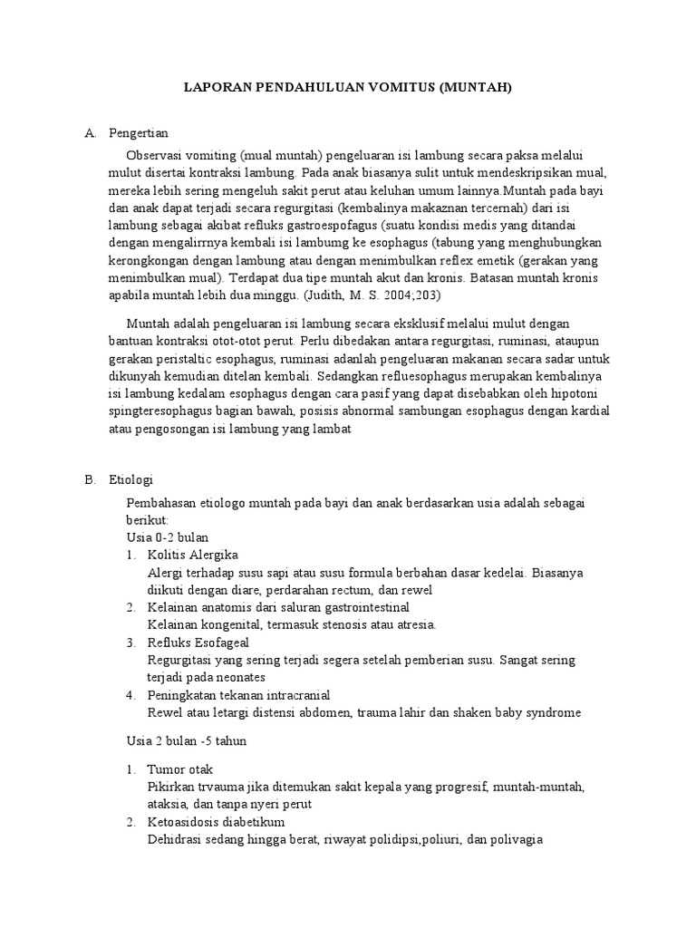 LP Vomitus Pada Anak Di Ruang Garuda | PDF