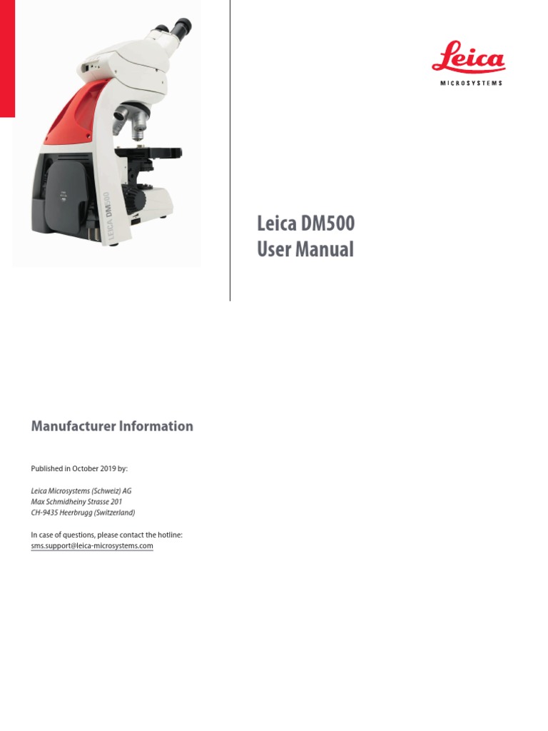 Leica DM500 User Manual | PDF | Equipment | Optics