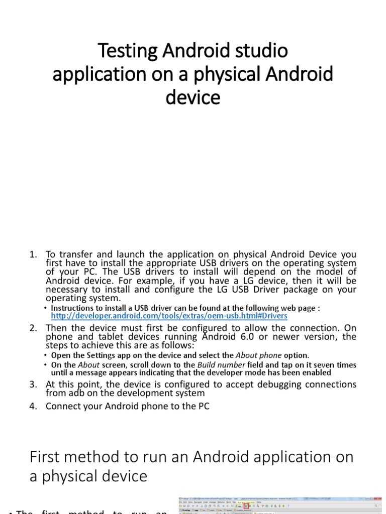 Testing Android Studio | PDF | Android (Operating System) | Mobile App