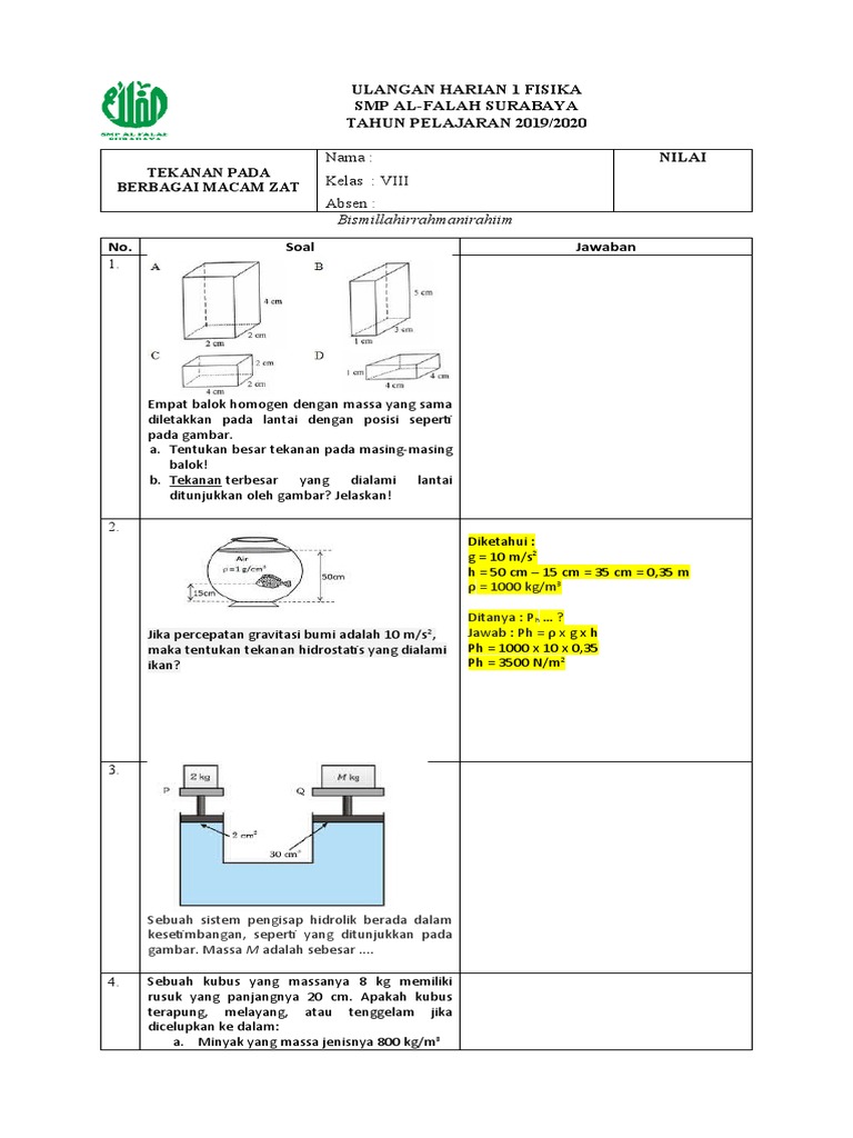 8.1 UH 1 Fisika | PDF