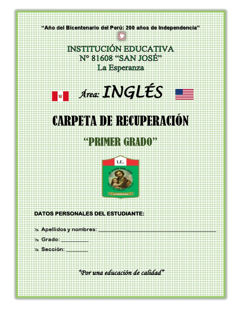 Carpeta Rec. English 1° | PDF | Ciencia cognitiva
