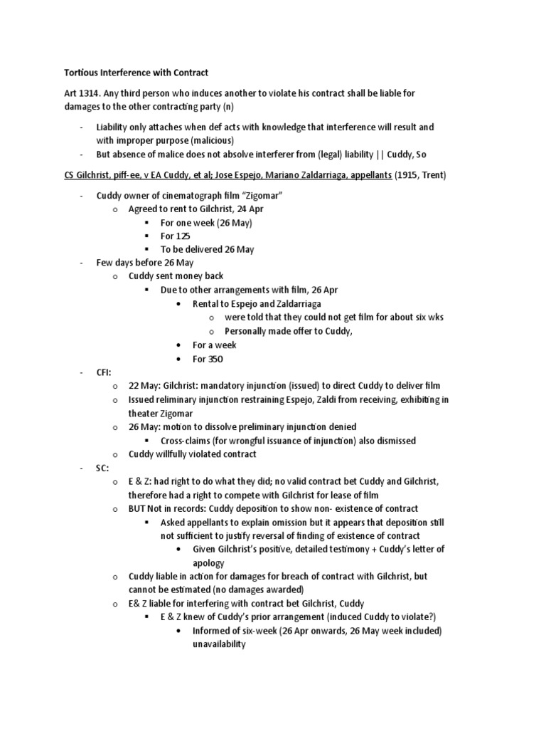 Legal Liability in Contract Interference | PDF | Damages | Legal Liability