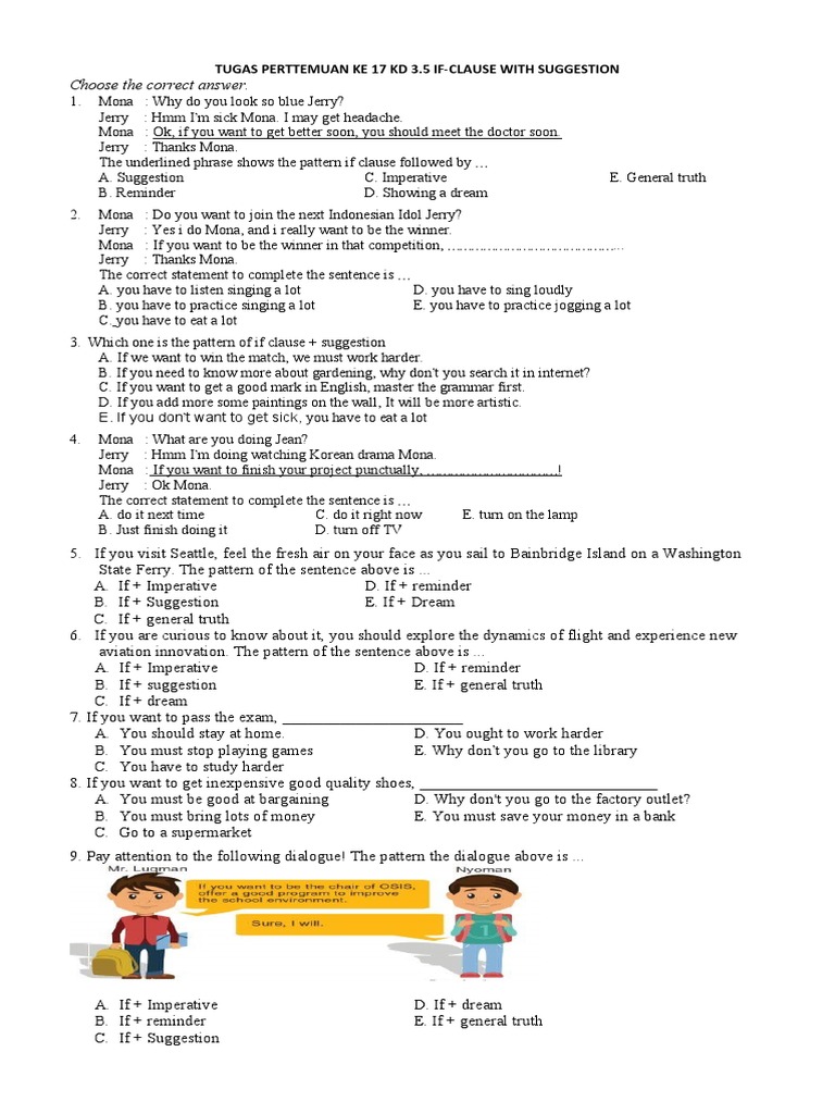 If-Clause Patterns and Suggestions | PDF | Sentence (Linguistics ...