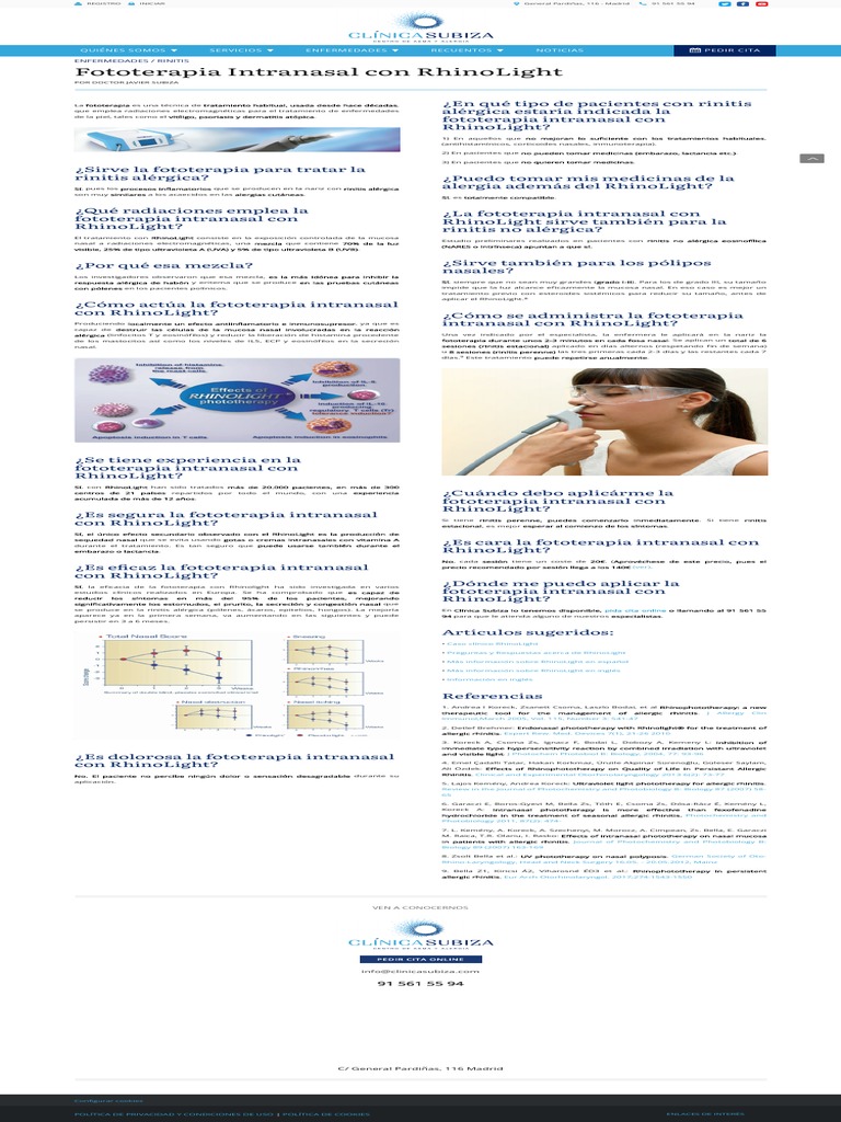 Fototerapia Intranasal Con RhinoLight - Clínica Subiza | PDF | Alergia ...