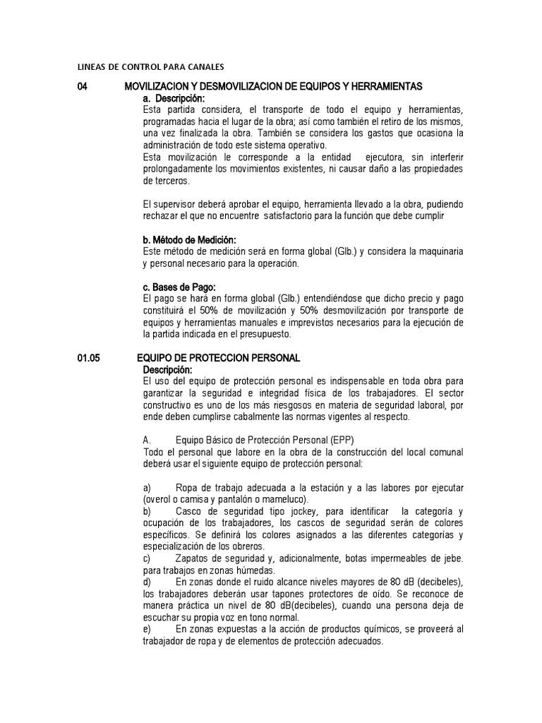 Lineas de Control para Canales | PDF