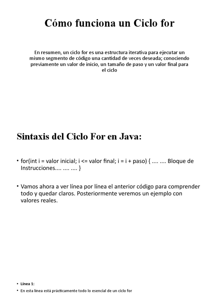 Cómo Funciona Un Ciclo For | PDF | Java (lenguaje de programación ...