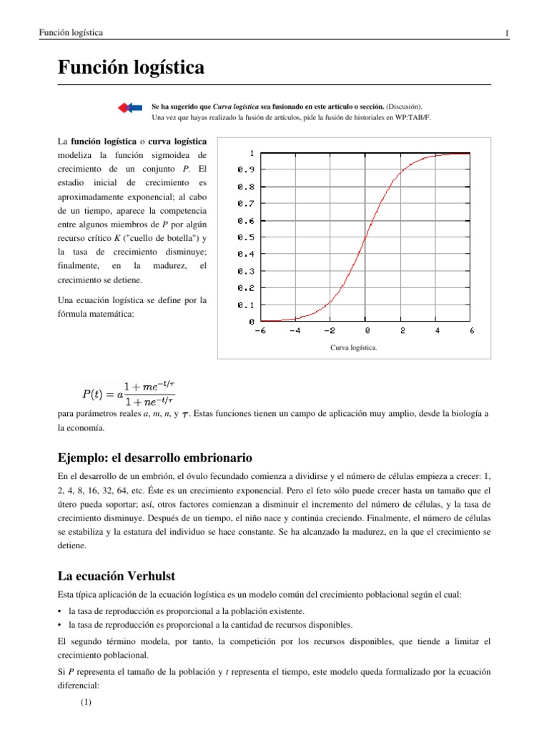 Función Logística y Crecimiento Poblacional | PDF | Función logística ...