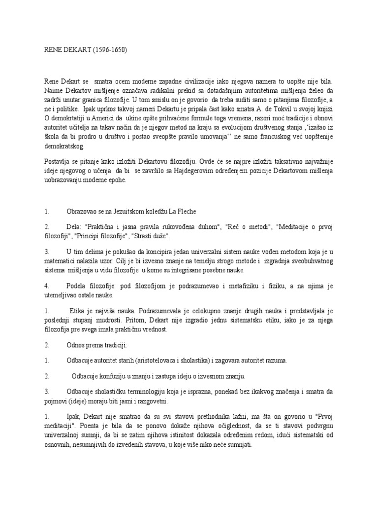 Rene Dekart | PDF
