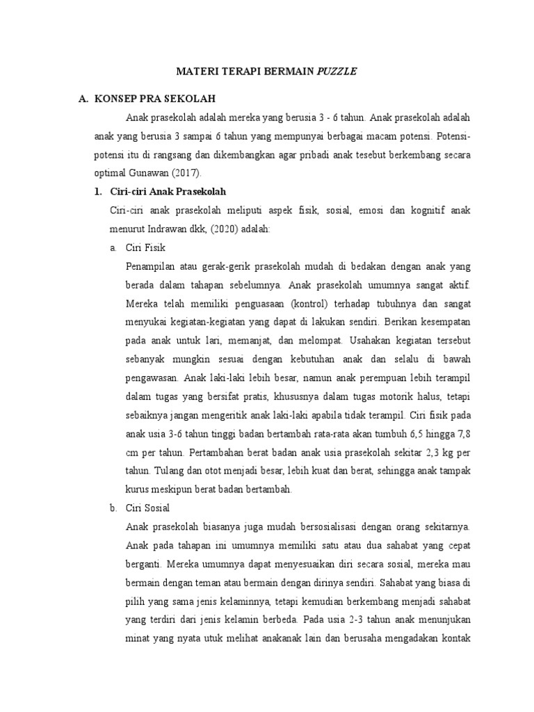 Materi Terapi Bermain Puzzle | PDF