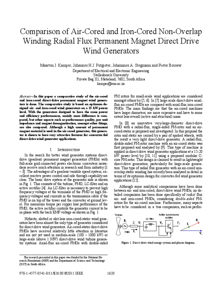 Comparison of Air-Cored and Iron-Cored Non-Overlap Winding Radial Flux ...