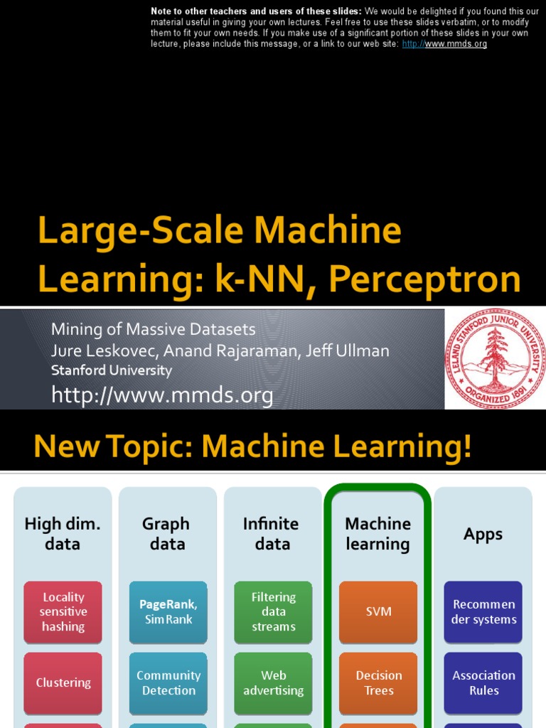 Large-Scale Machine Learning: K-NN, Perceptron: Mining of Massive ...