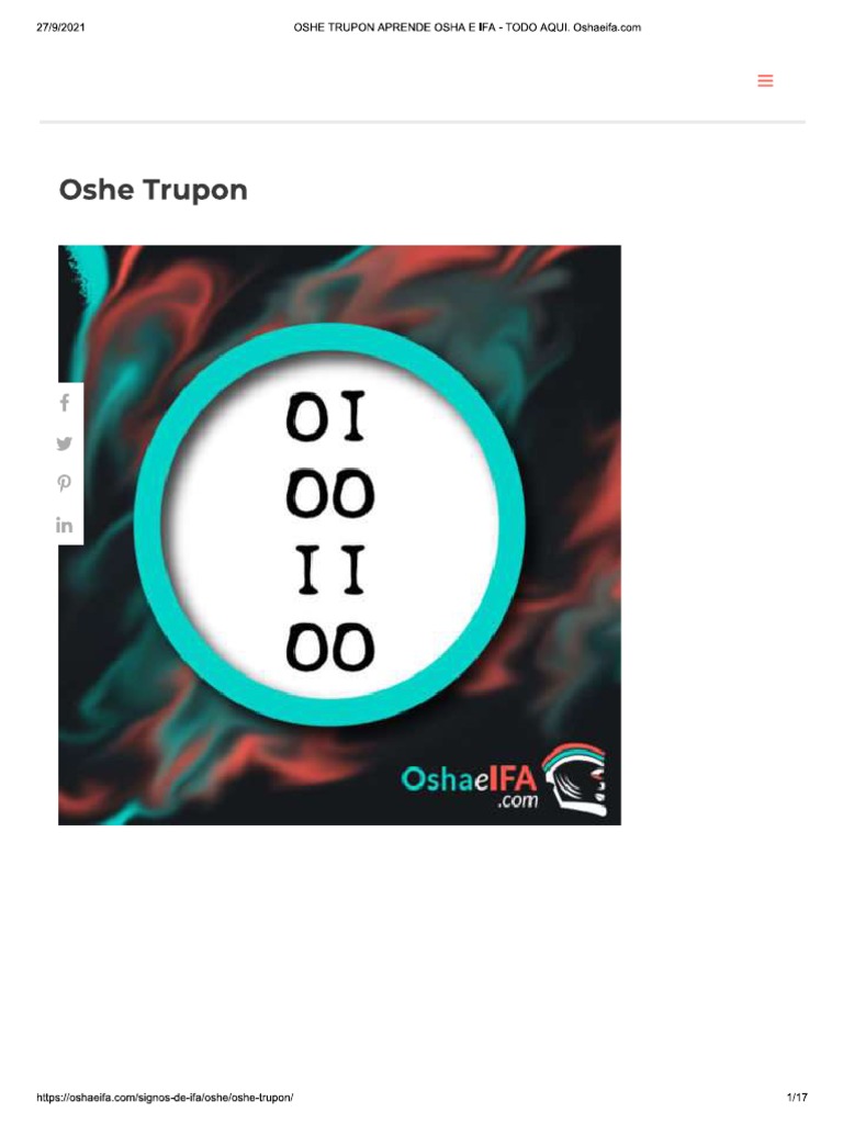 Oddun Ibbá Oshe Trupon | PDF