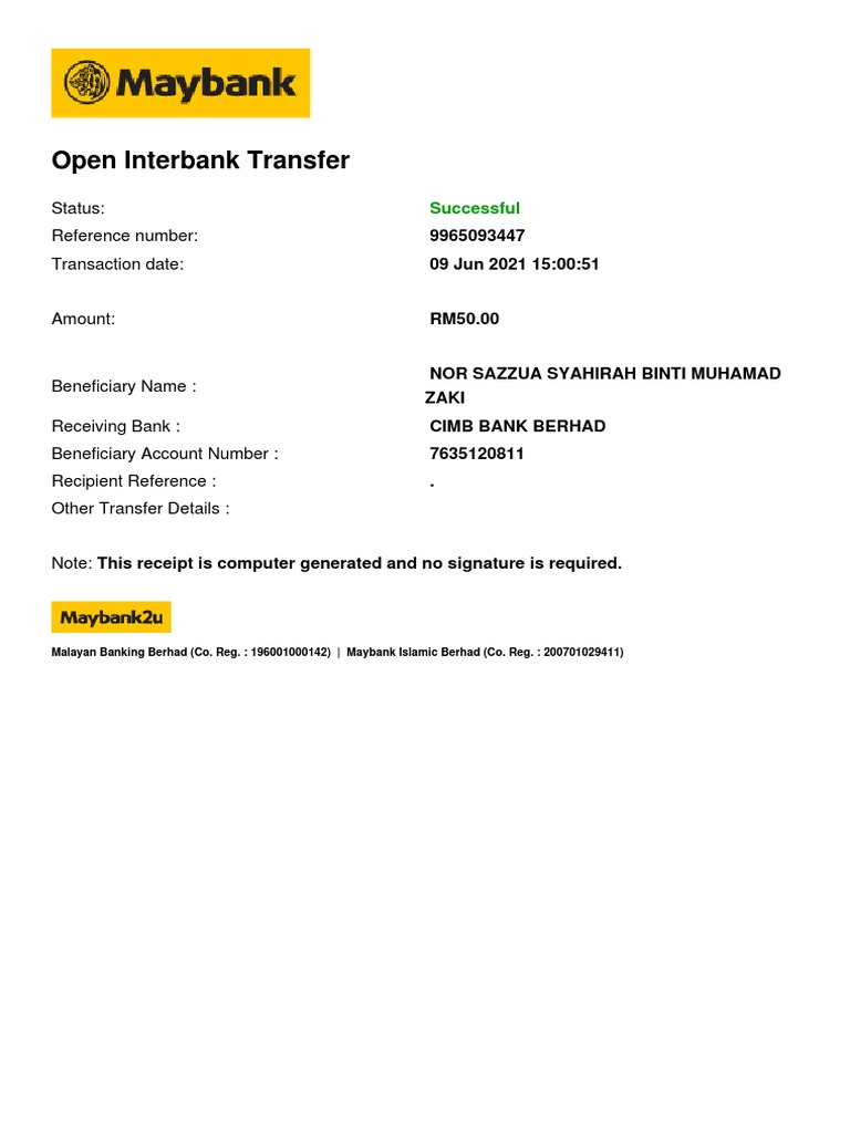 Open Interbank Transfer: Successful | PDF