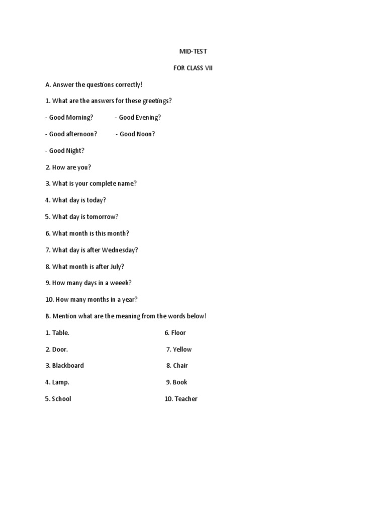 Mid Test Wps Office | PDF