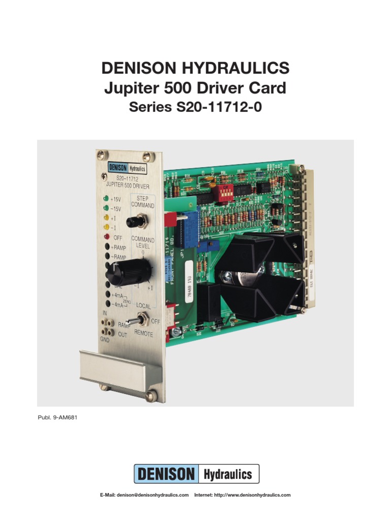 Denison Hydraulics Jupiter 500 Driver Card: Series S20-11712-0 | PDF ...