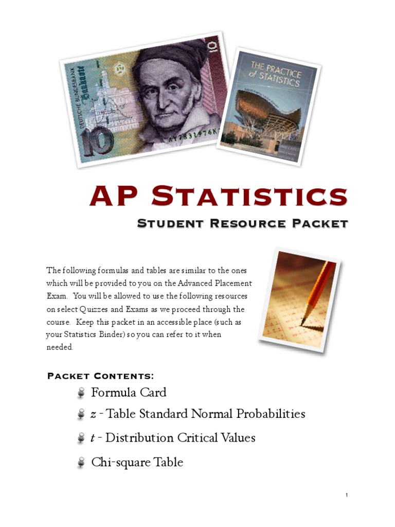 AP Stats Reference Sheet | PDF | Standard Deviation | Statistics