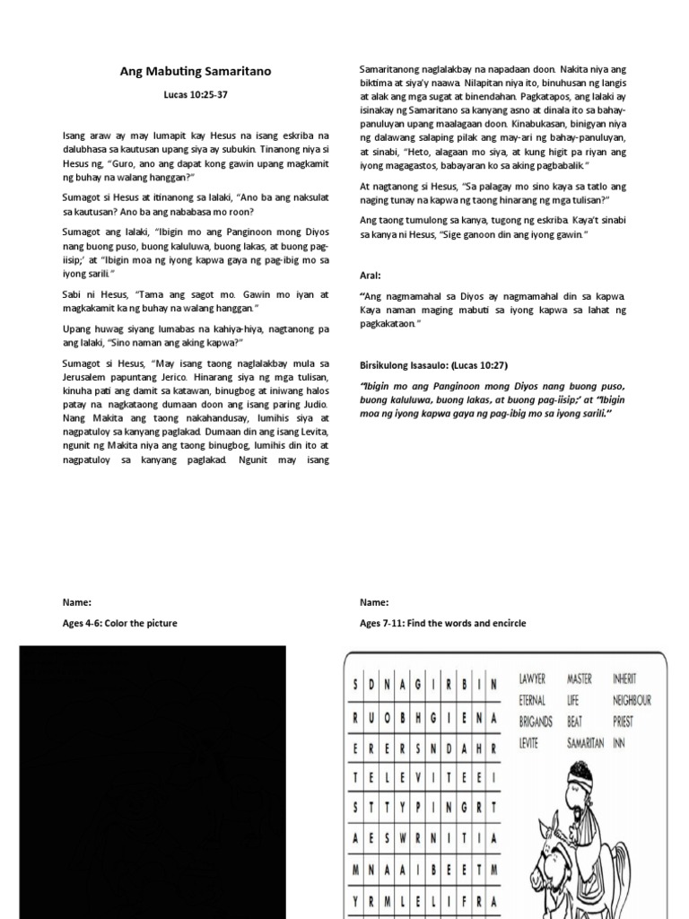 Ang Mabuting Samaritano | PDF