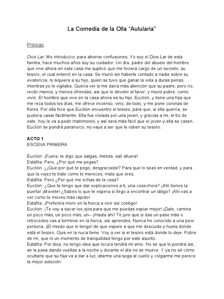 La Comedia de La Olla | PDF