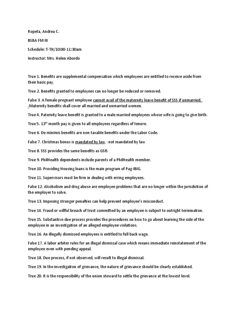 Ropeta, Andrea C. Final Exam | PDF | Sexual Harassment | Employment