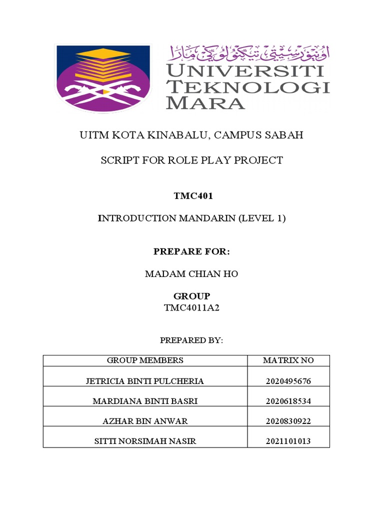TMC Role Play Script | PDF | Standard Chinese | Languages Of Singapore
