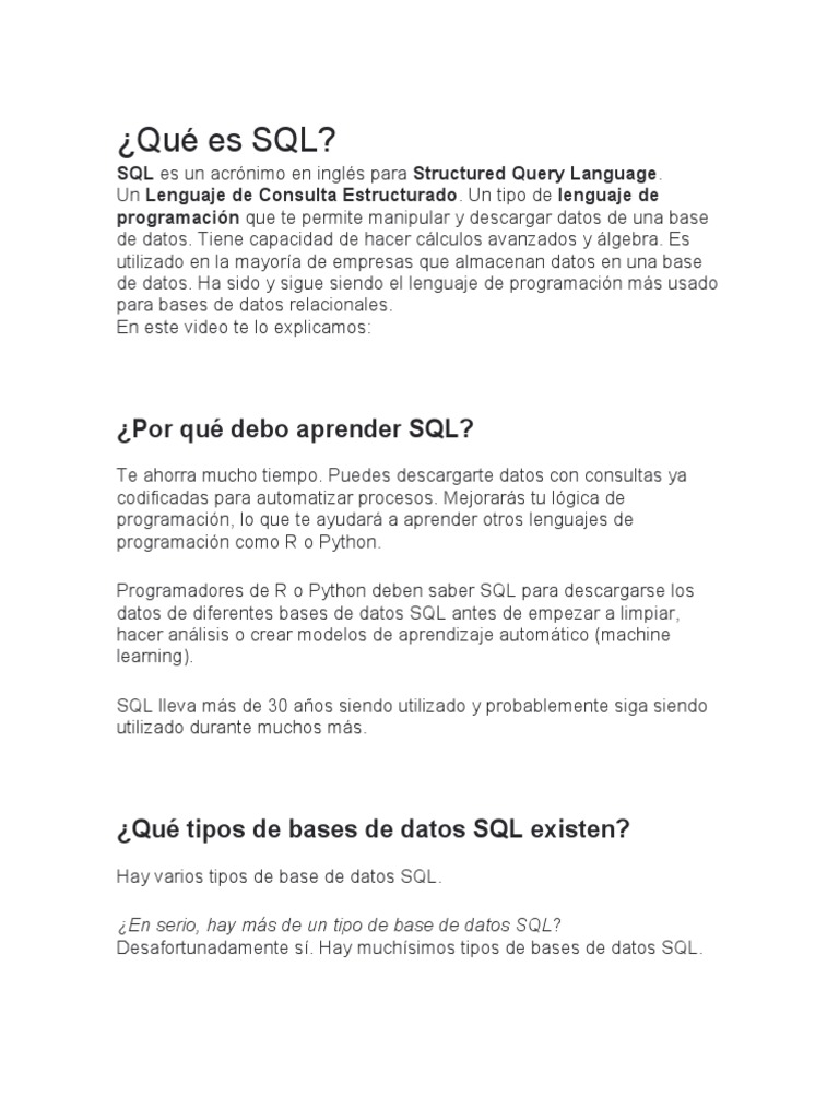 SQL 1 | PDF | SQL | Mi sql