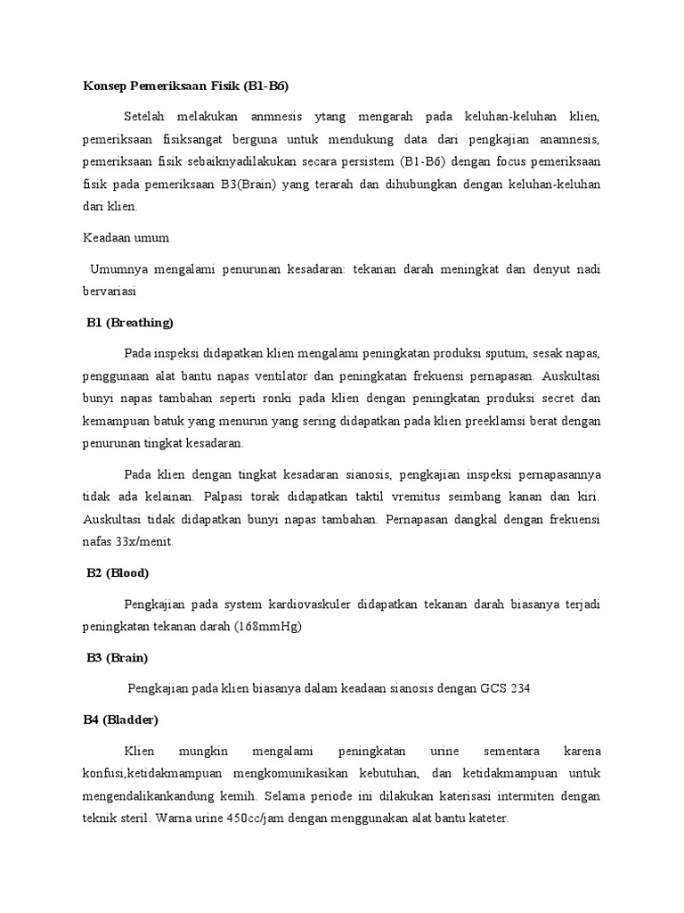Konsep Pemeriksaan Fisik (B1-B6) | PDF