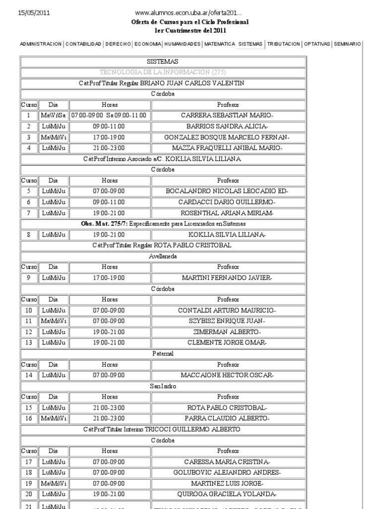 Cuadernillo 2011 1C Sistemas | PDF