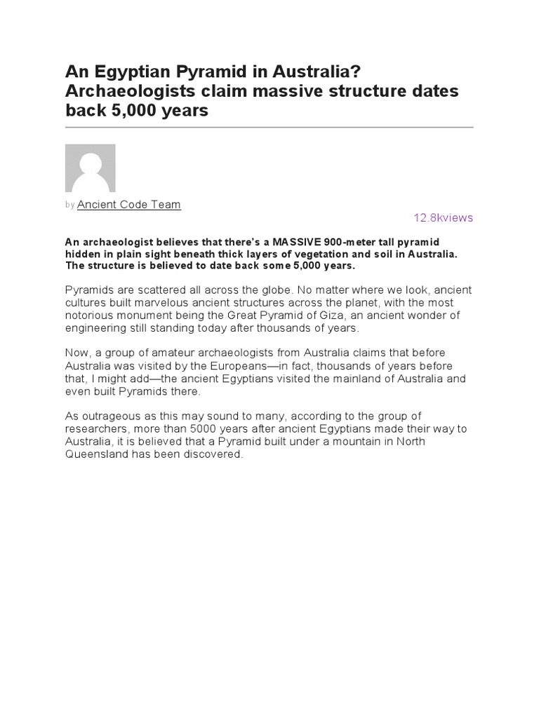 An Egyptian Pyramid in Australia | PDF | Ancient Egypt