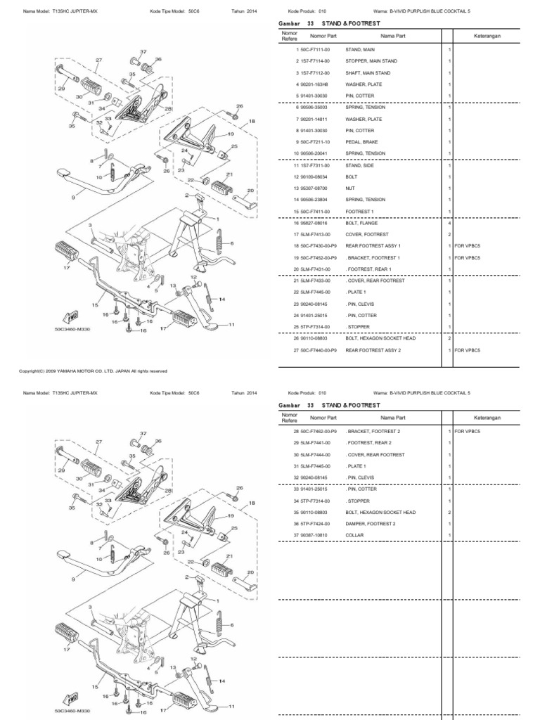 T135HC Jupiter-Mx Stand & Footrest | PDF | Mechanical Engineering ...