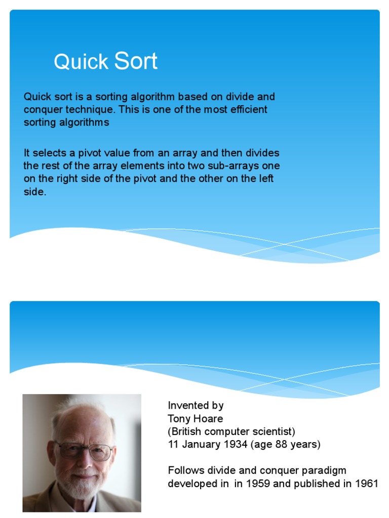 Quick Sort | PDF | Computing | Algorithms And Data Structures