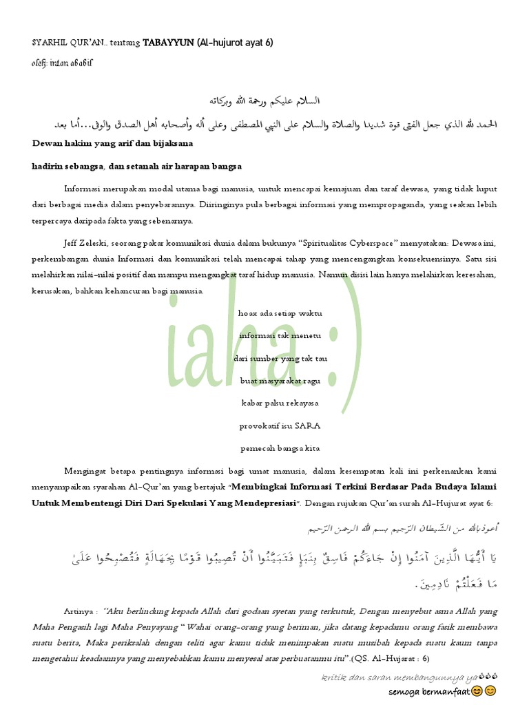 MSQ Tabayyun | PDF | Agama & Spiritualitas