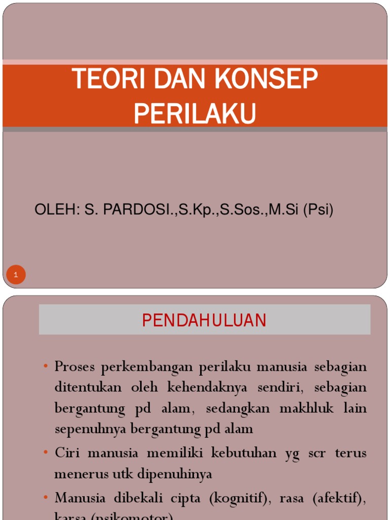 Teori Perilaku Manusia dan Stimulus | PDF | Karier & Perkembangan ...