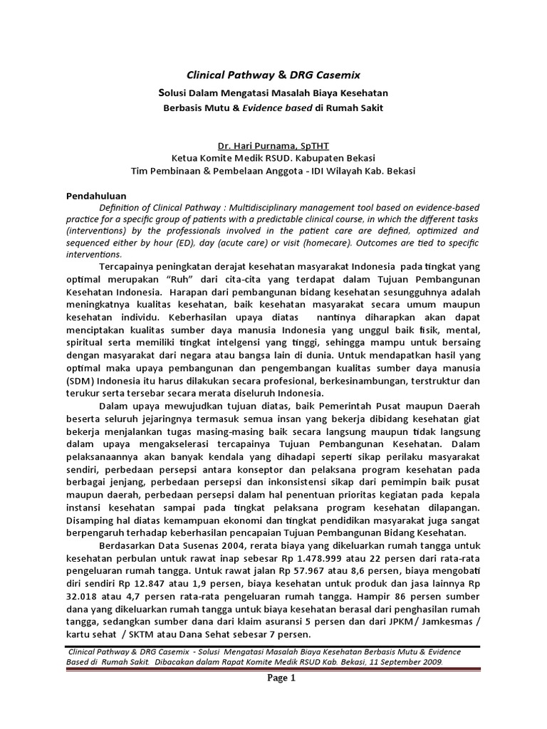 Clinical Pathway & DRG's Casemix | PDF