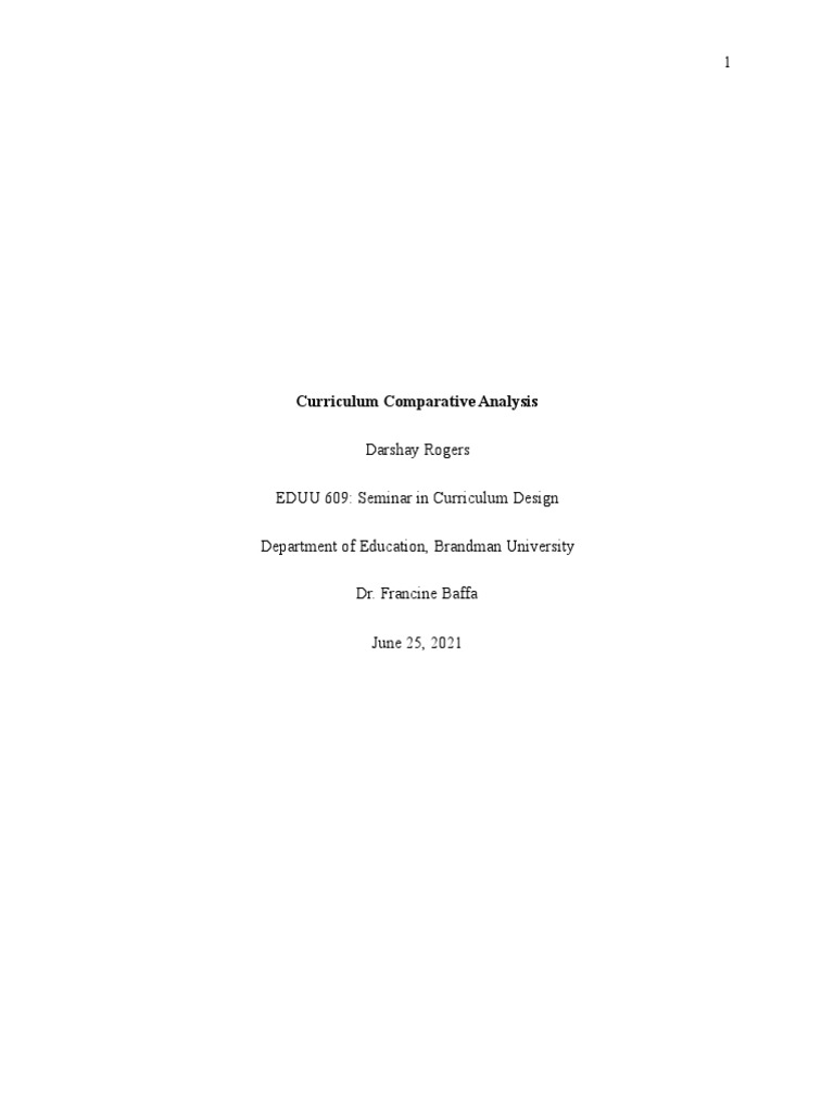 Curriculum Comparative Analysis | PDF | Curriculum | Empathy