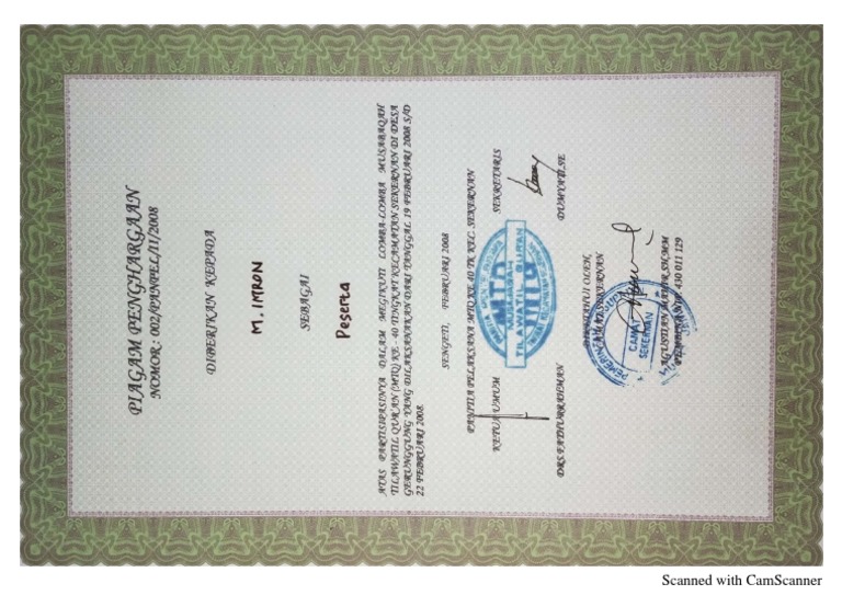 Piagam Perhargaan MTQ | PDF