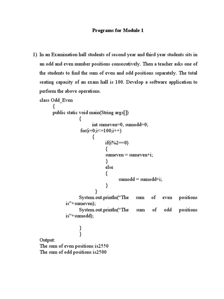 Program Modules: Java Programs for Various Problem Solving Scenarios | PDF | Area | Parameter ...
