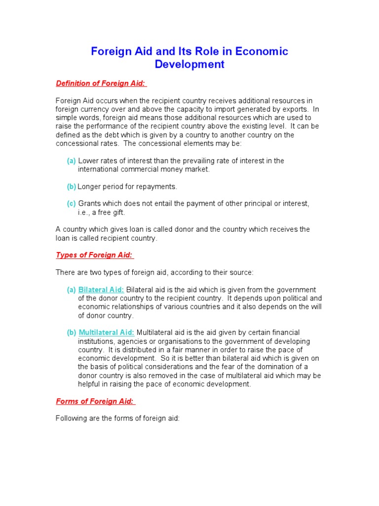 Foreign Aid's Impact on Development | PDF | Aids | Current Account